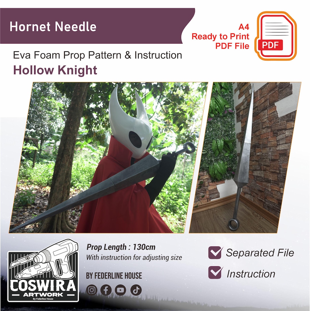 Hornet (silksong) Needle Weapon Prop Template + Video – EVA Foam ...