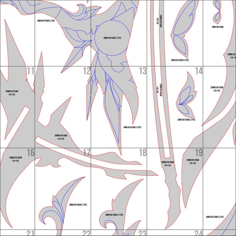 Castorice Scythe Prop Template – EVA Foam Pattern Inspired by Honkai ...