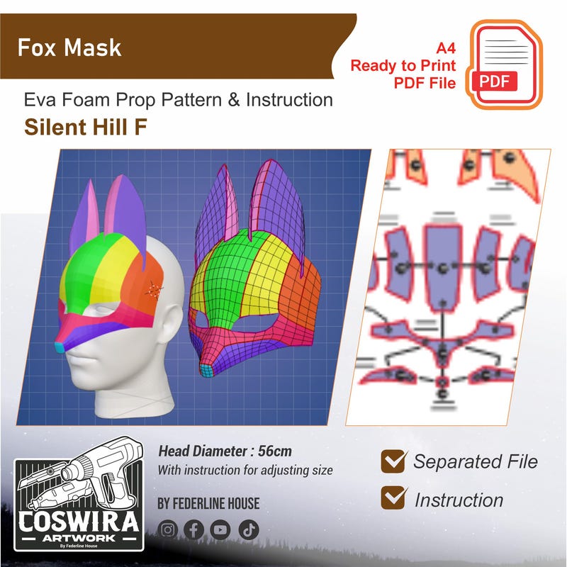 Kitsune Fox Mask Cosplay - Etsy