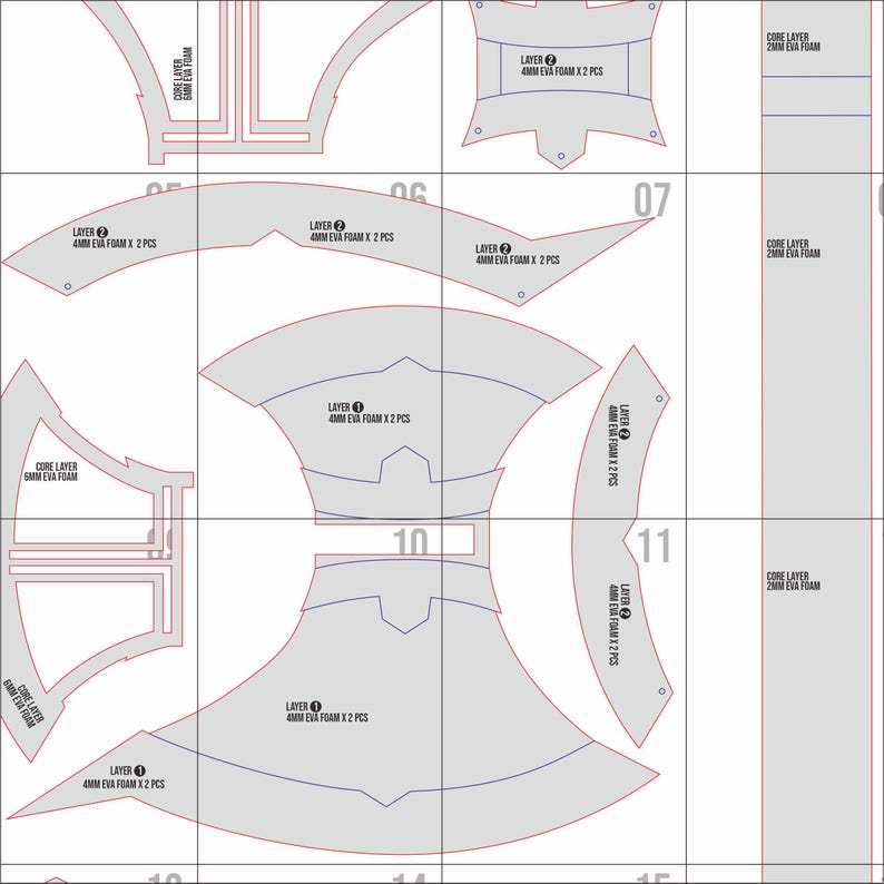 Stark Axe Prop Pattern Template – EVA Foam Pattern for Cosplay & DIY ...