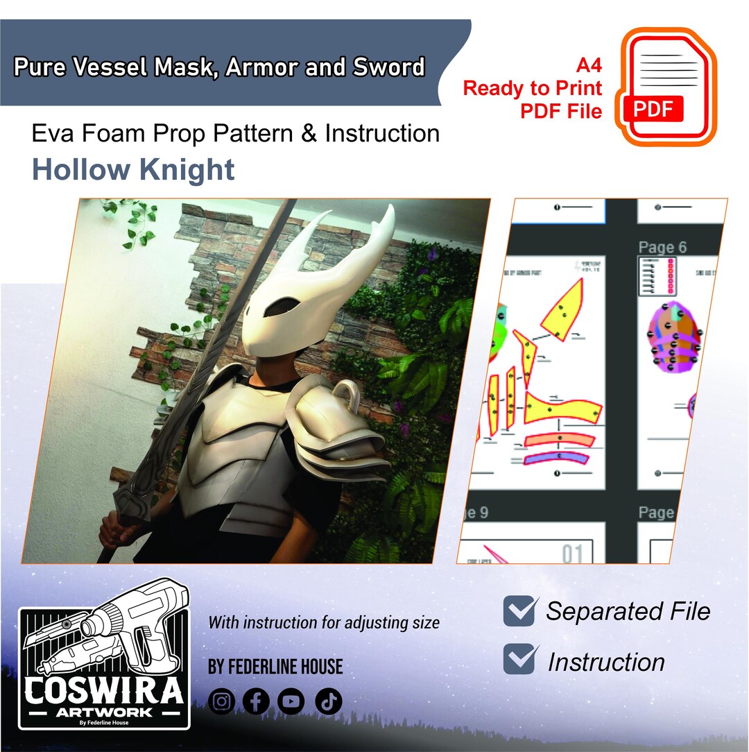 Pure Vessel Armor, Helmet & Weapon Prop Pattern Template + Video – EVA ...
