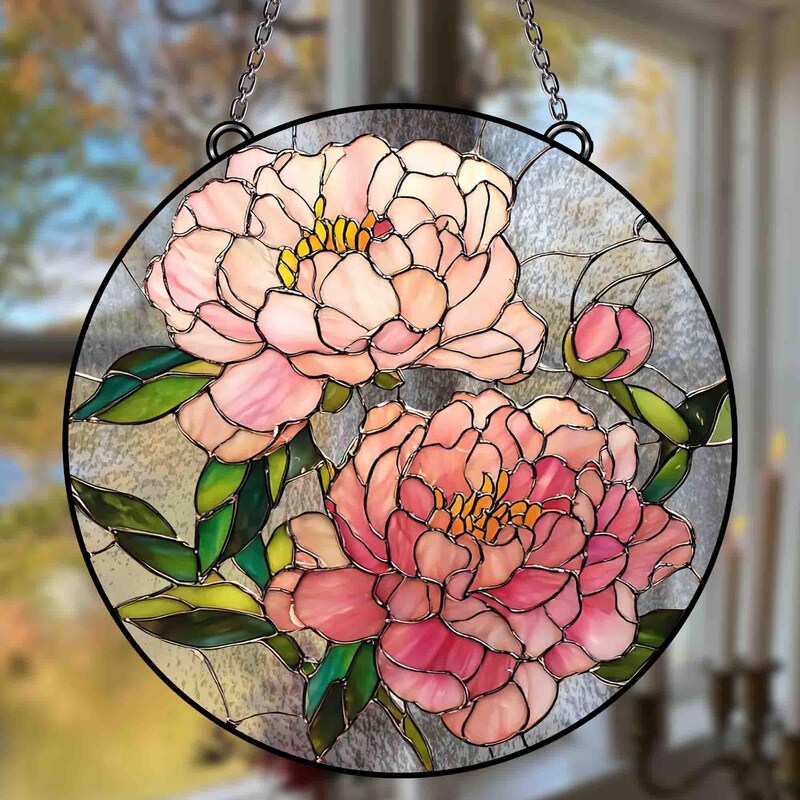 Peony Stained Glass - Etsy