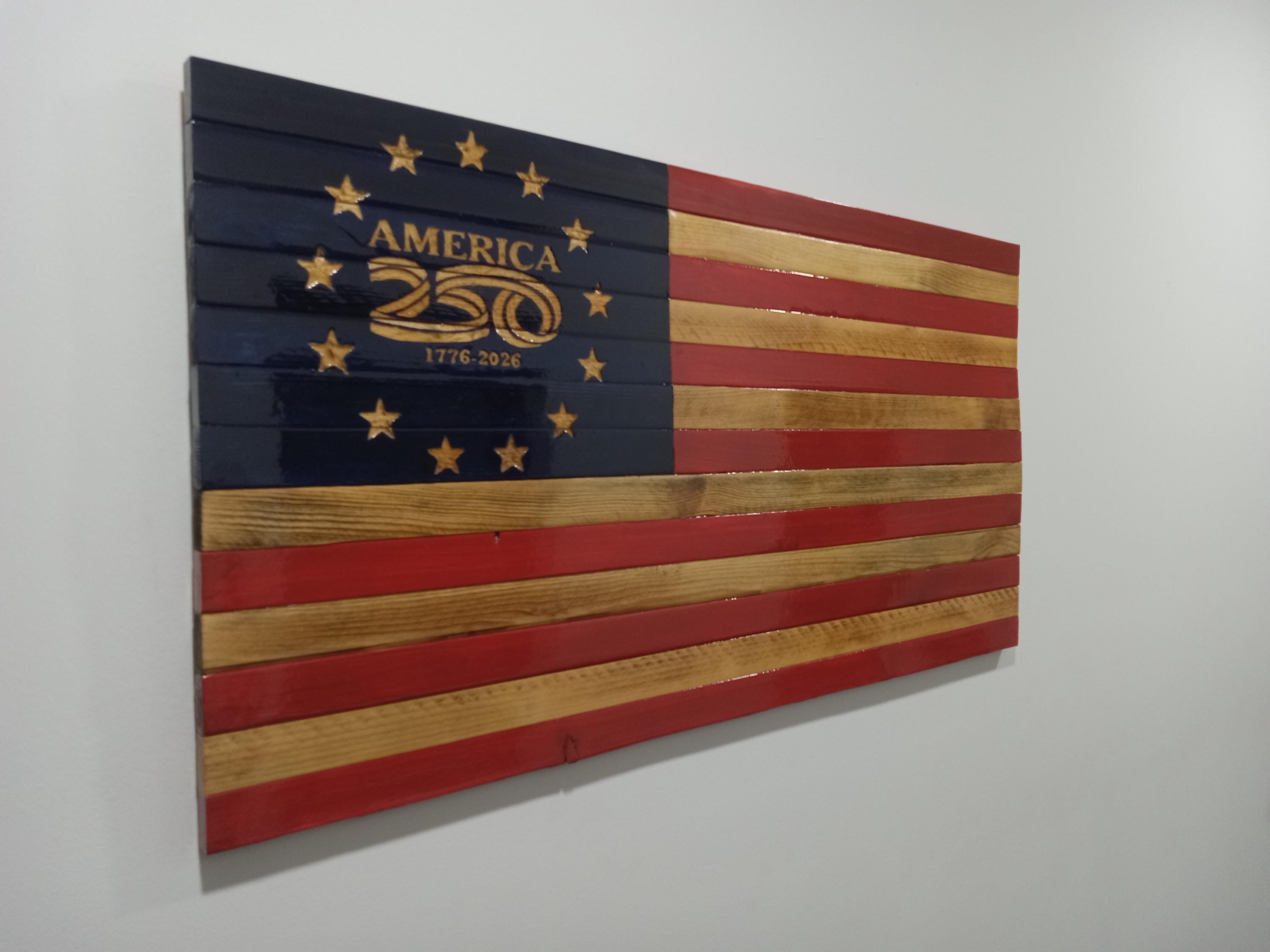 Semi Quincentennial Rustic Wood American Flag 250-year Anniversary - Etsy