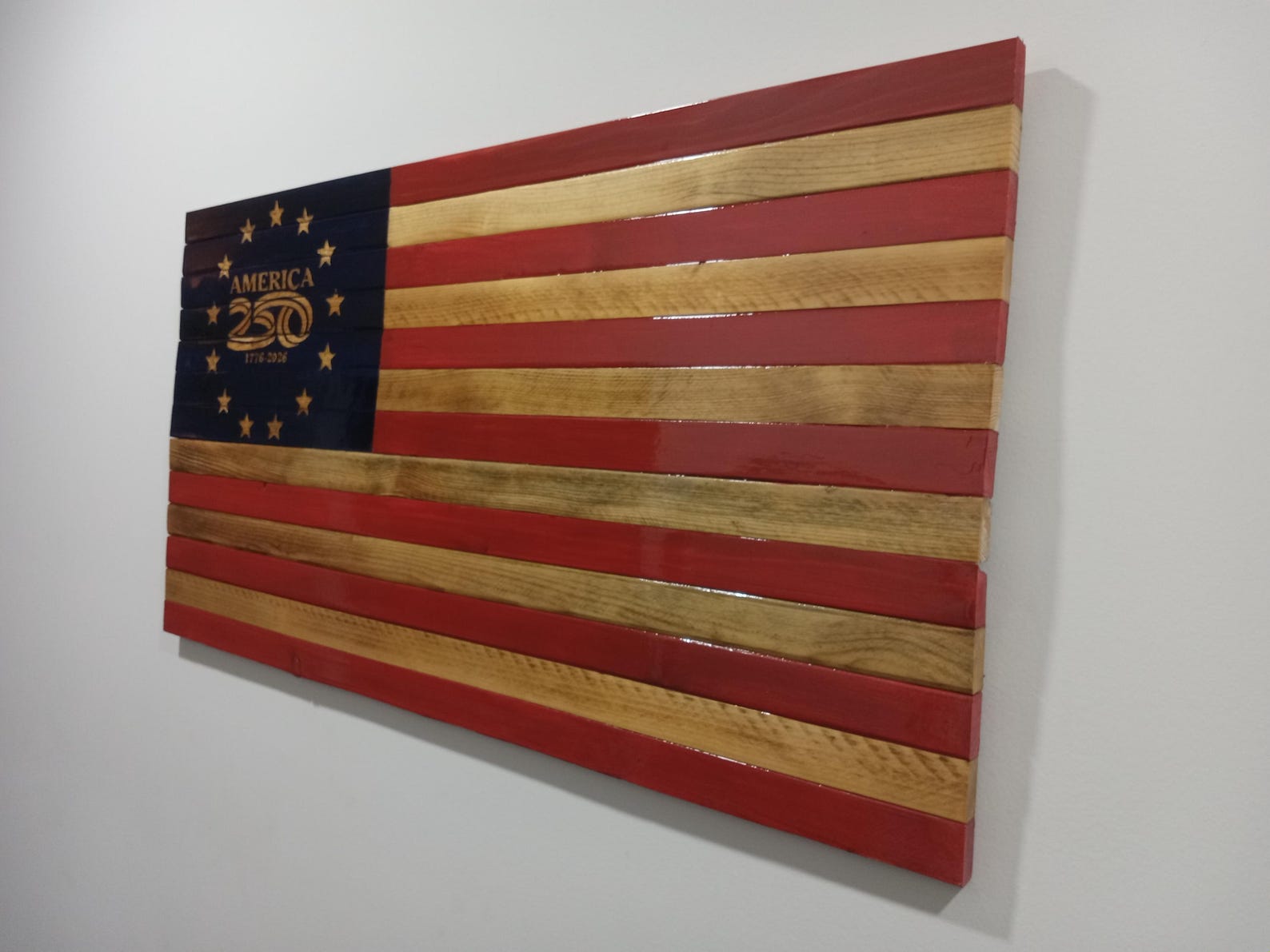 Semi Quincentennial Rustic Wood American Flag 250-year Anniversary - Etsy