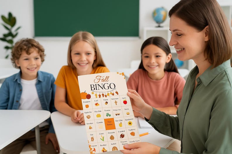 Printable Fall Bingo Game: Autumn Thanksgiving Activity (PDF + PNG ...