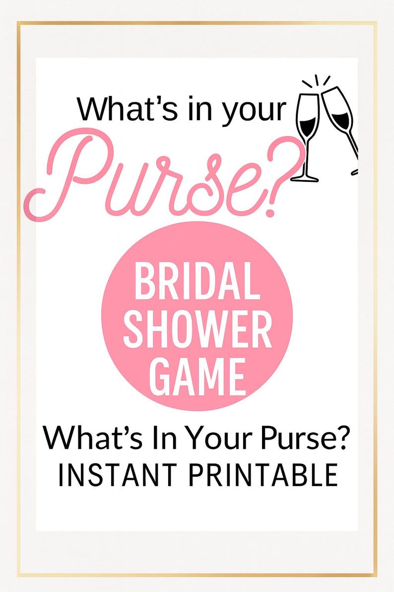 Bridal Shower Purse Game: Fun Printable Bachelorette Party Activity ...