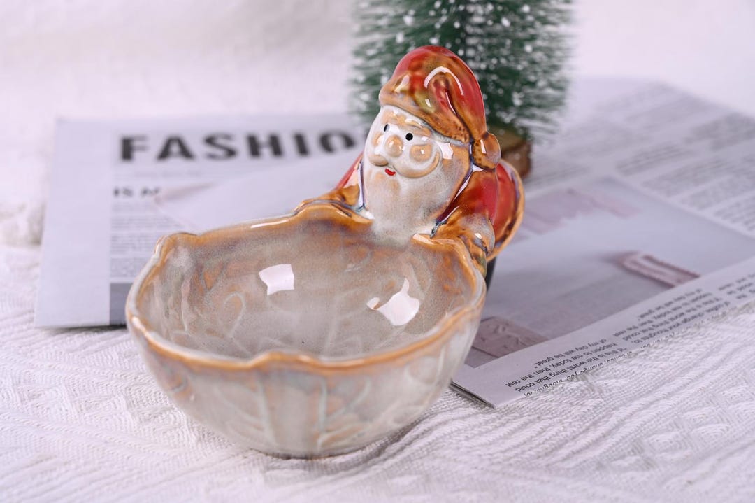 Handmade Santa Ceramic Bowl, Christmas Tabletop Decor - Etsy