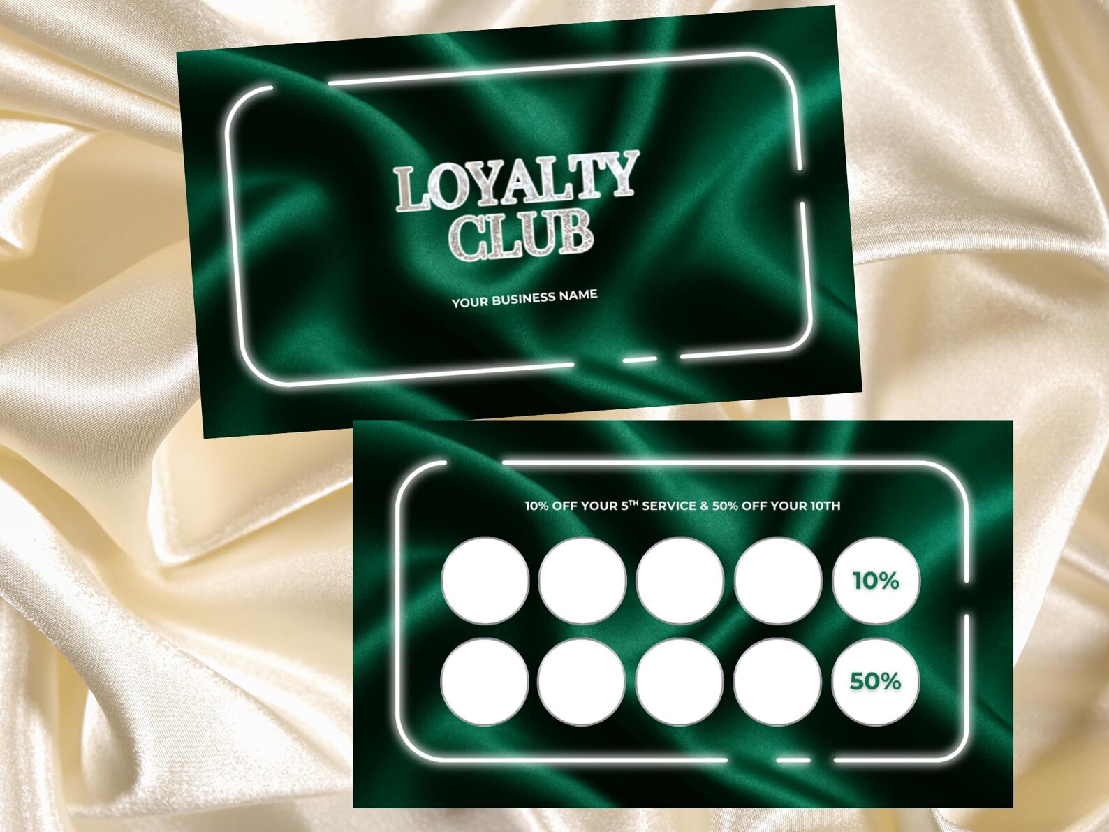 Emerald Green VIP Loyalty Card | Editable Canva Rewards Card | Digital ...