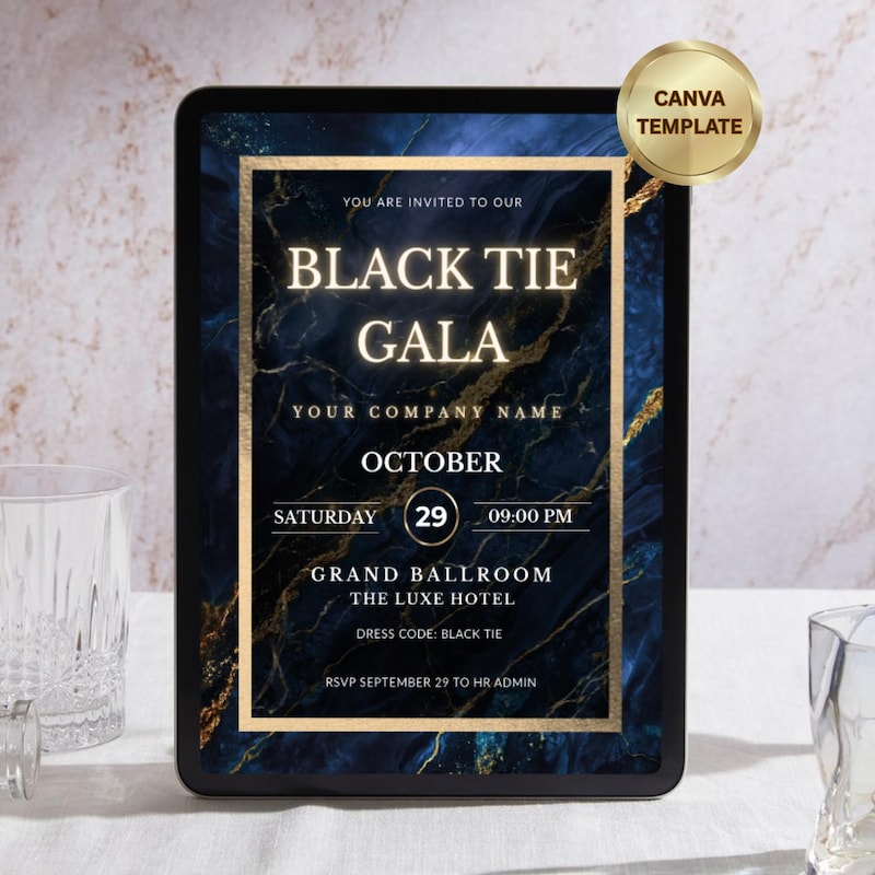 Gala Invitation Black Tie - Etsy