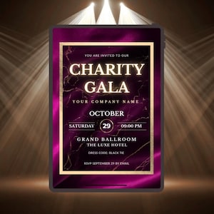 Charity Gala Event Template Invitation | Corporate Fundraising Formal ...