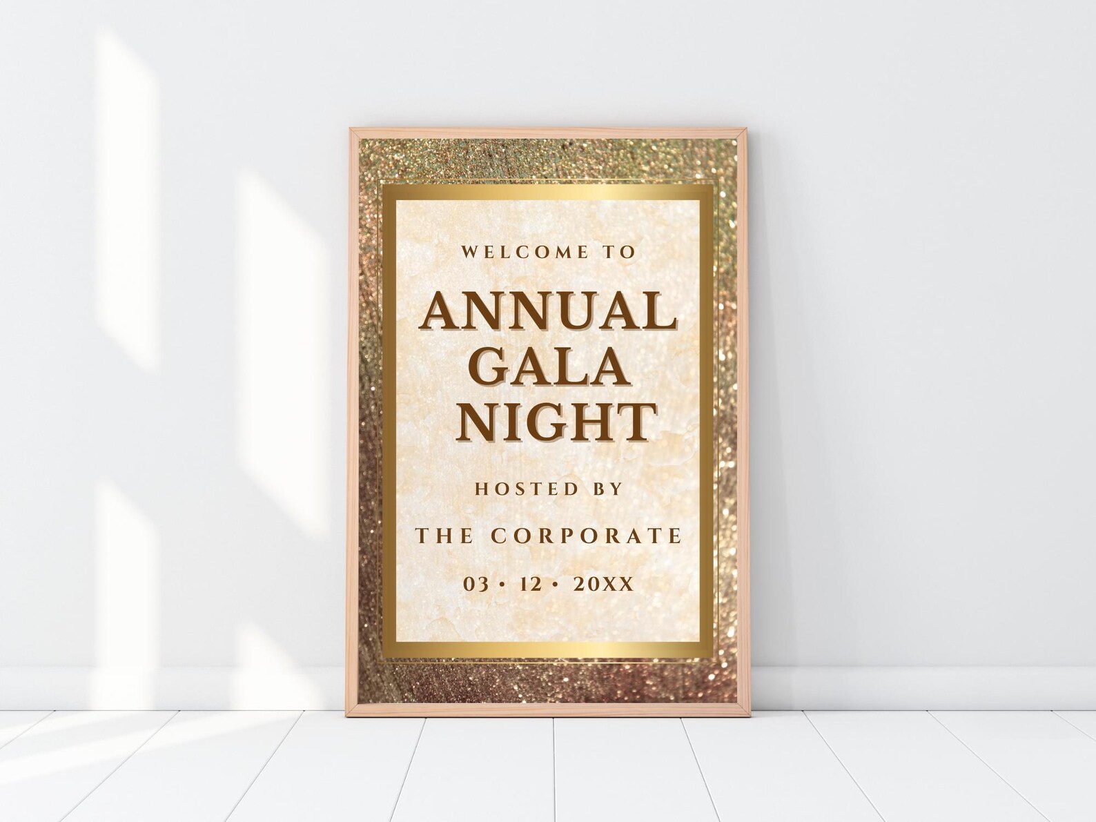 Event Welcome Sign Template | Black Tie Gala Awards Party Gold Poster ...