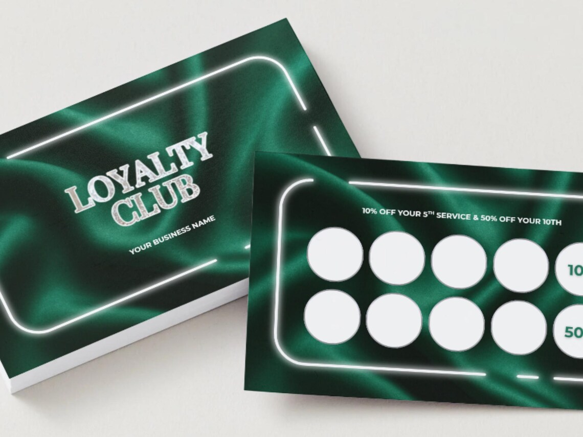 Emerald Green VIP Loyalty Card | Editable Canva Rewards Card | Digital ...