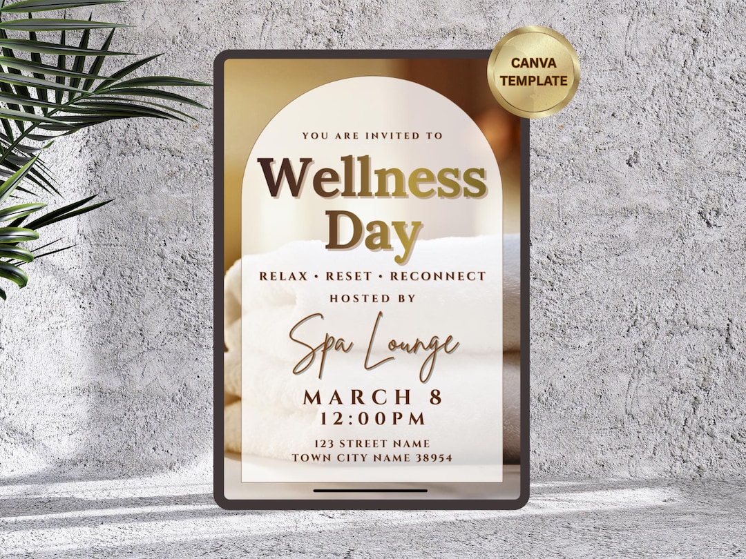 Wellness Retreat Template Invitation | Yoga Spa Event Day | Corporate ...