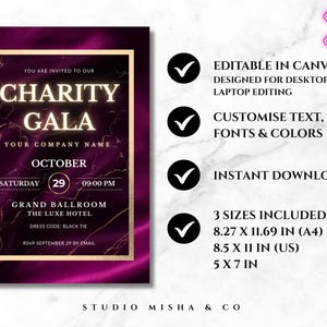 Charity Gala Event Template Invitation | Corporate Fundraising Formal ...