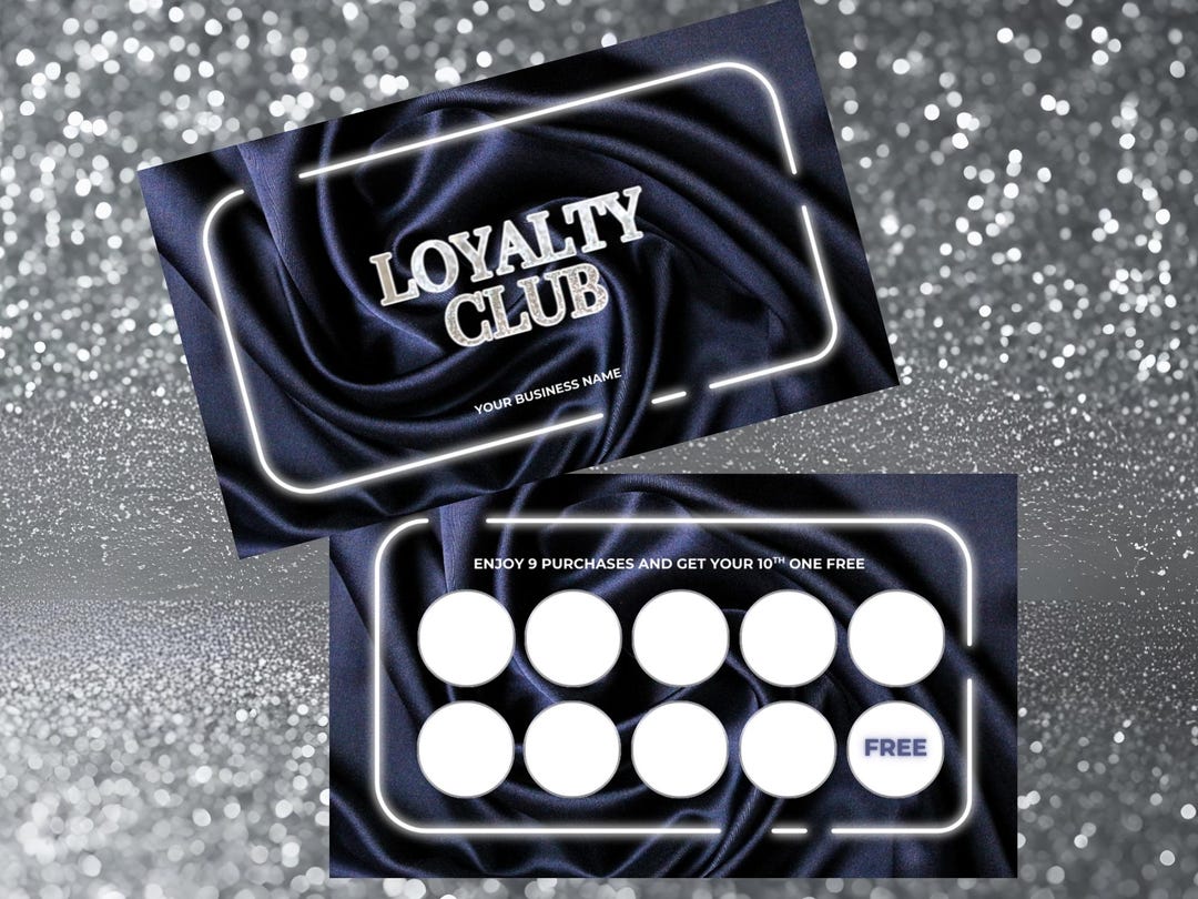 Glam Sparkle Loyalty Card | Editable Canva Rewards Card (digital ...