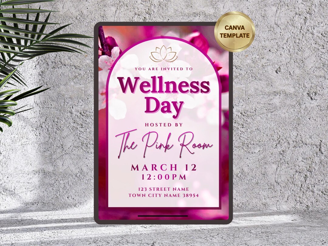 Wellness Day Template | Womens Self Care Corporate Invitation ...