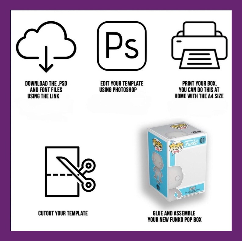 Funko Pop Template Box in PSD (photoshop) - Template Box Editable ...