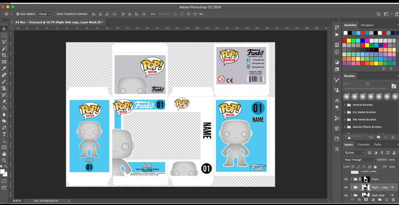 Funko Pop Template Box in PSD (photoshop) - Template Box Editable ...