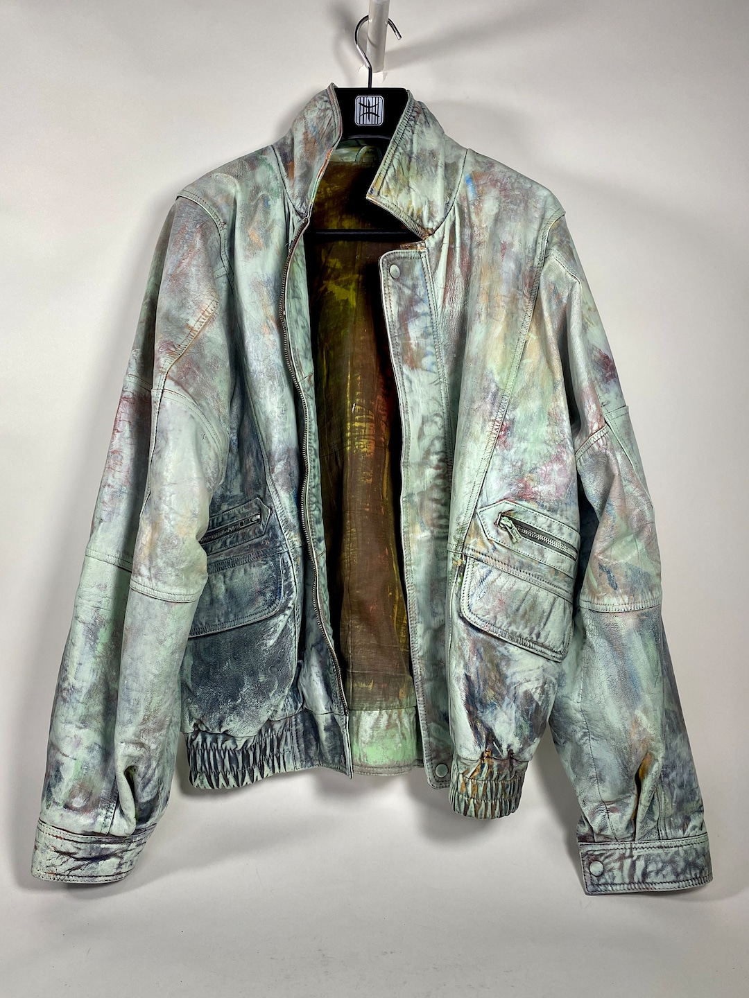 Hand Painted Unisex Leather Jacket, Oversized for the Stylish Woman - Etsy