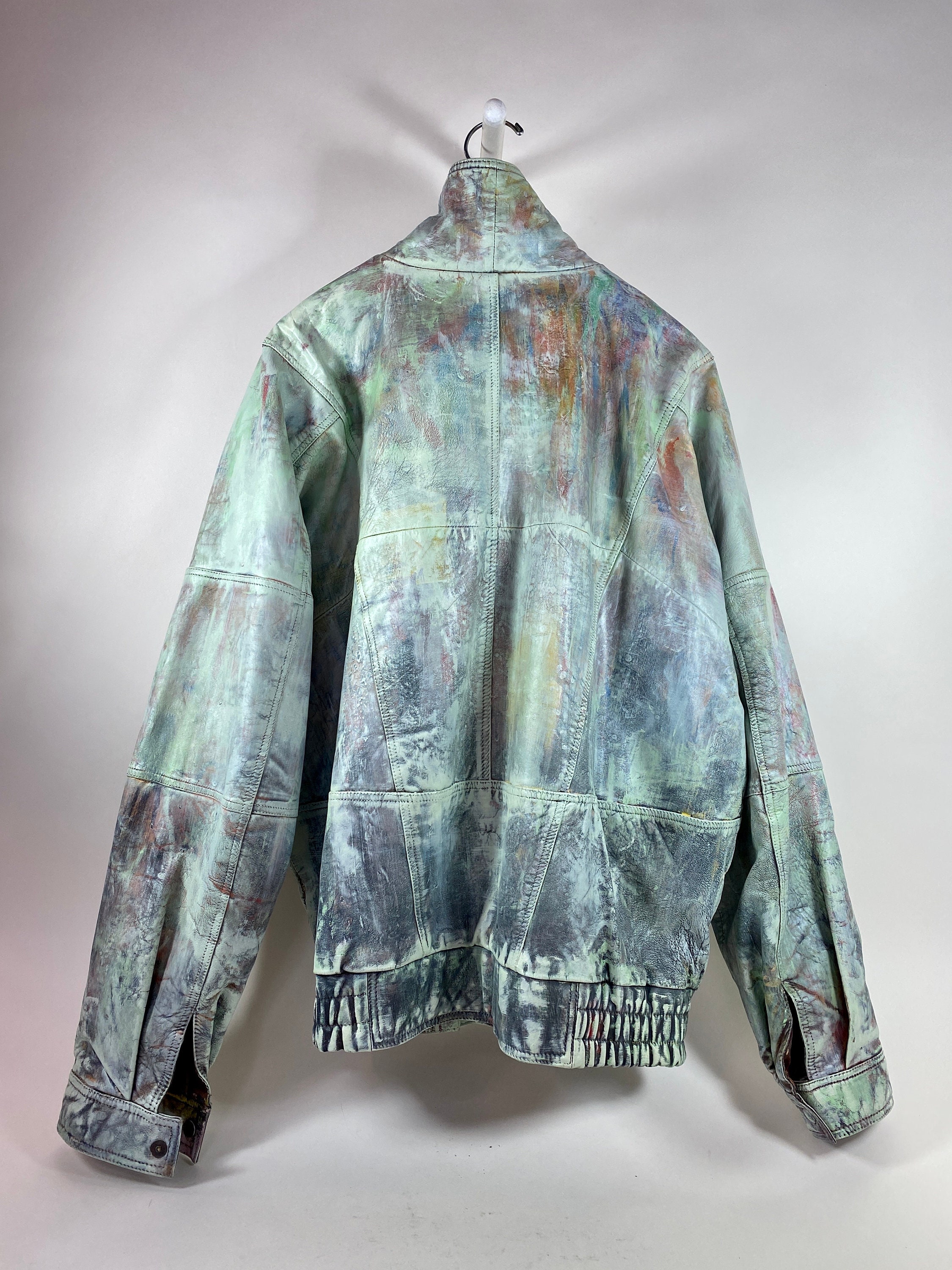 Hand Painted Unisex Leather Jacket, Oversized for the Stylish Woman - Etsy