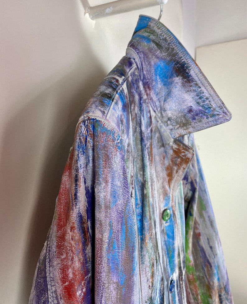Hand Painted Unisex Leather Jacket - Etsy