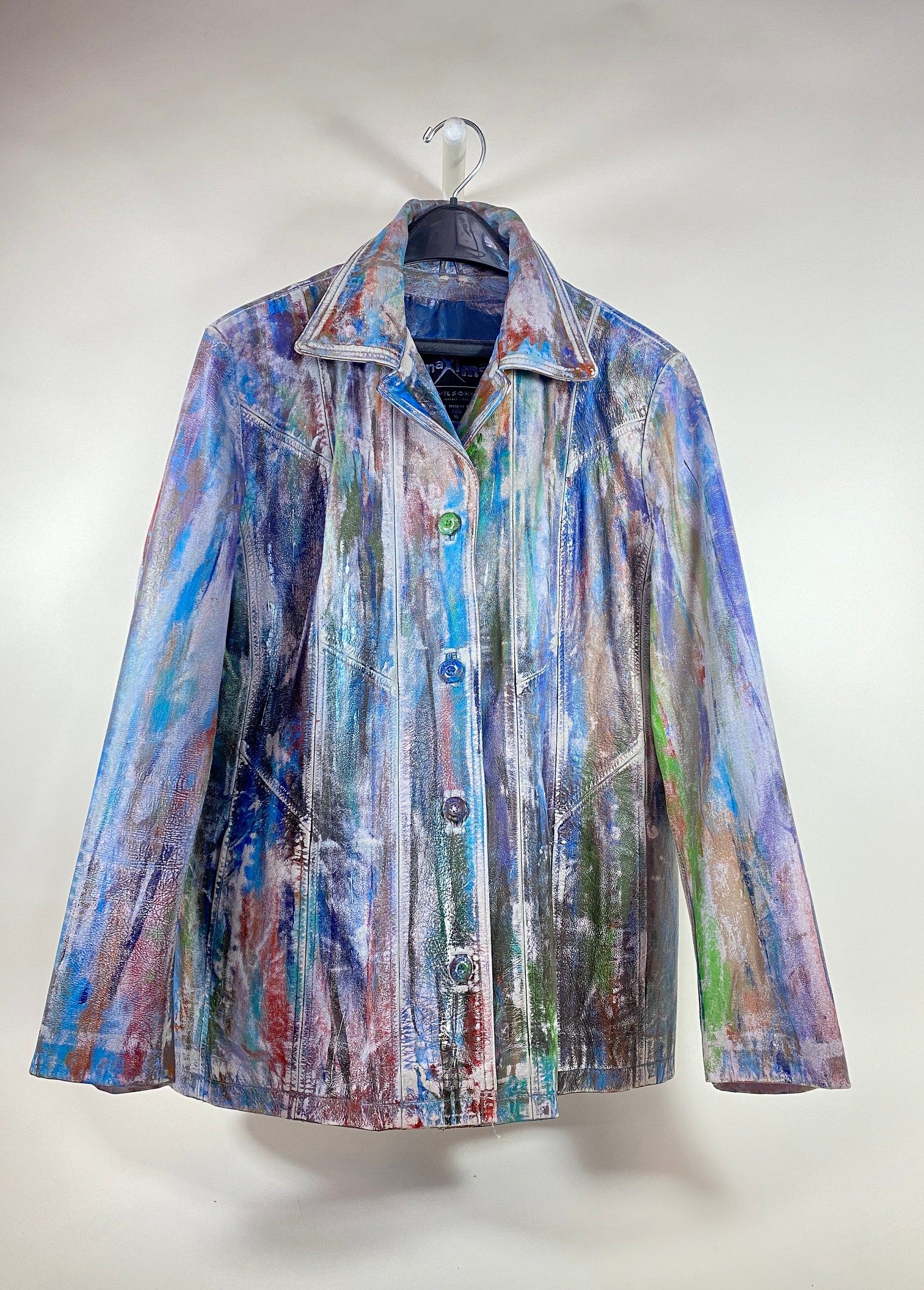 Hand Painted Unisex Leather Jacket - Etsy