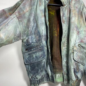 Hand Painted Unisex Leather Jacket, Oversized for the Stylish Woman - Etsy