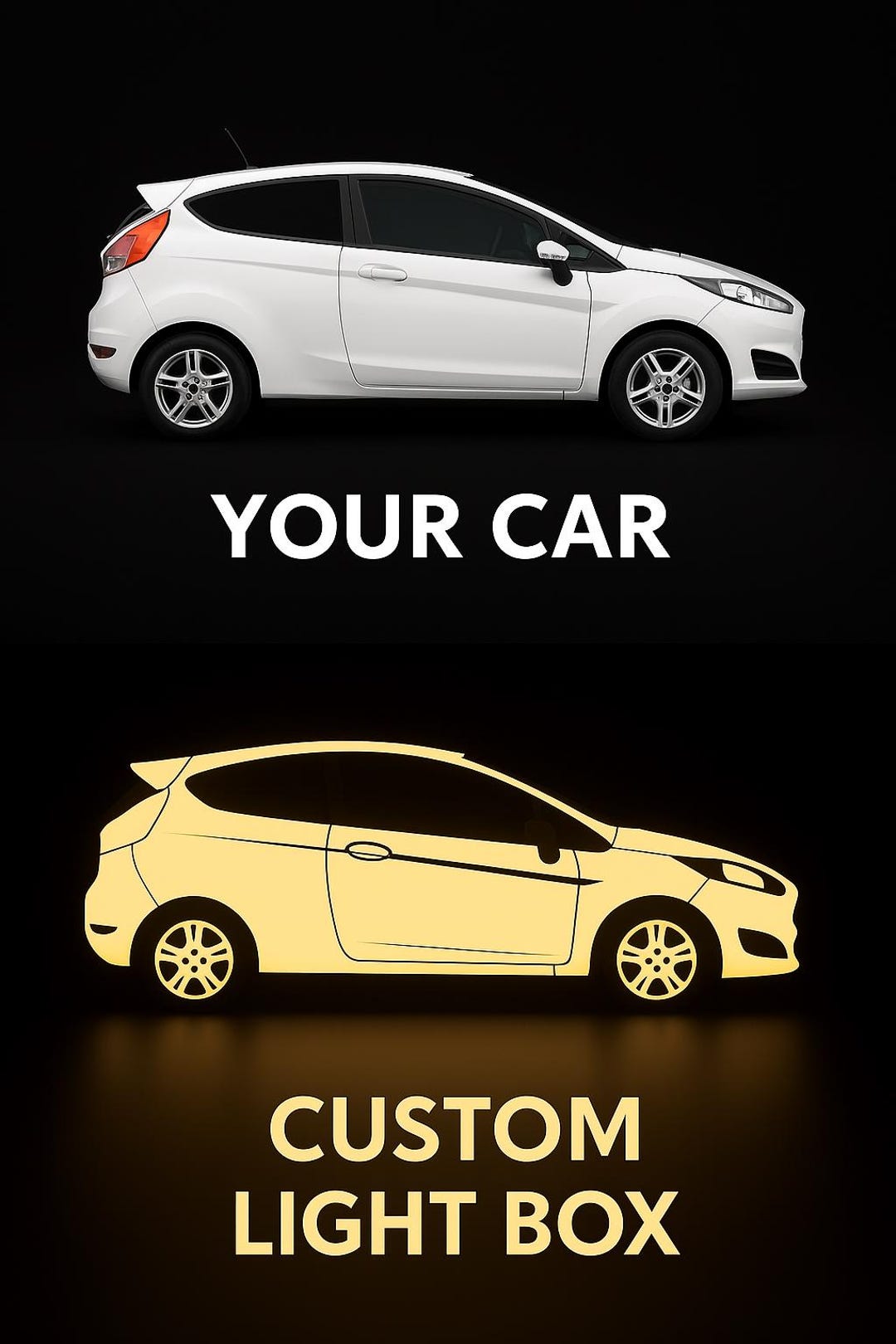 Custom Car Lightbox Wall Art, Your Own Car Wall Decor, Car Metal Garage ...