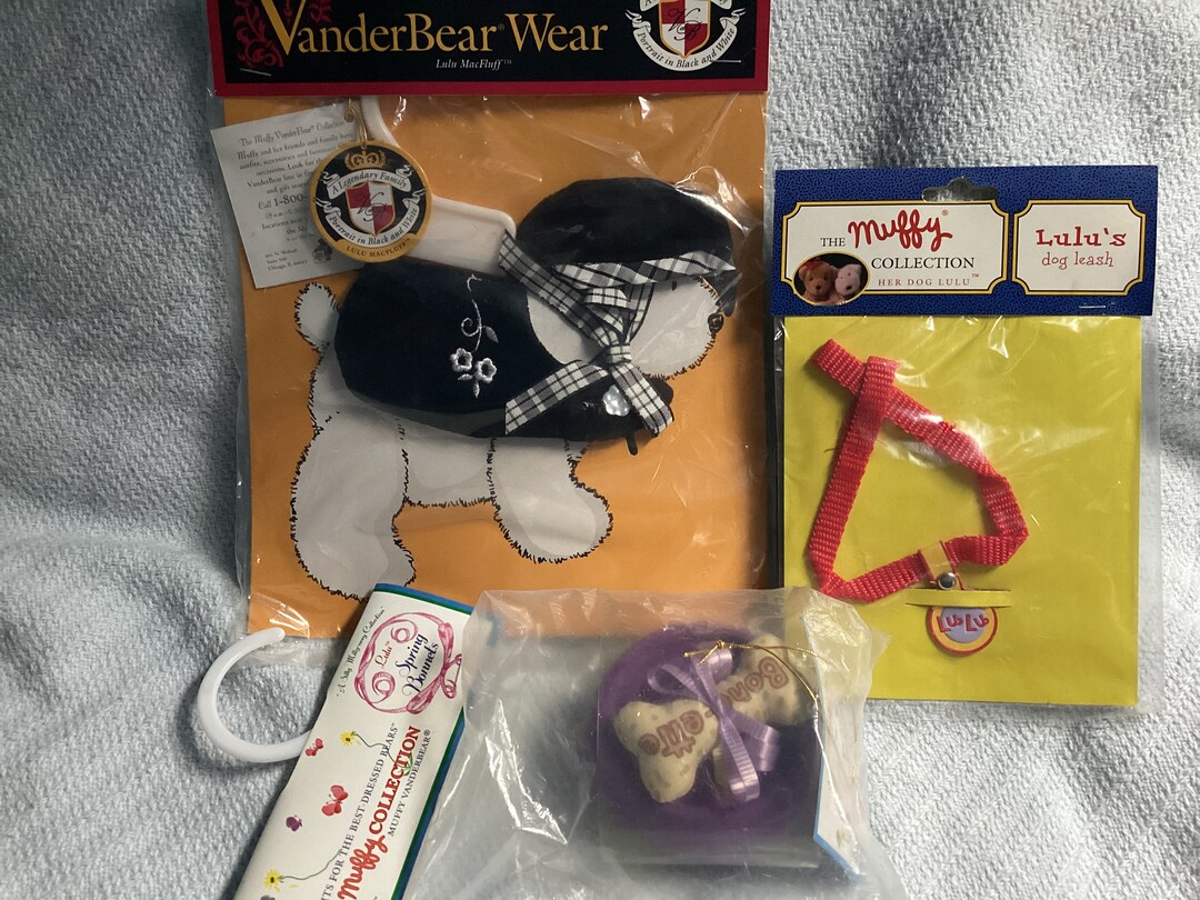 Muffy Vanderbear Dog Lulu 3 Outfits , Coat-hat , Leash, Spring Bonnet ...