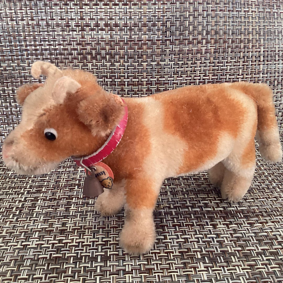 Steiff Vintage Mohair 7.5 Betsy Cow W/bell and Tag Made in Germany C ...