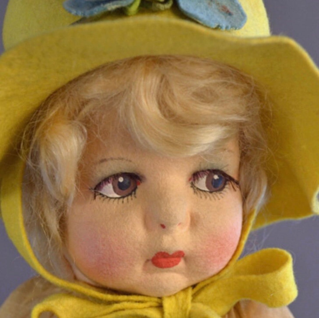 Made in France Poir Cloth Doll All Original 16” Child Doll With Felt ...