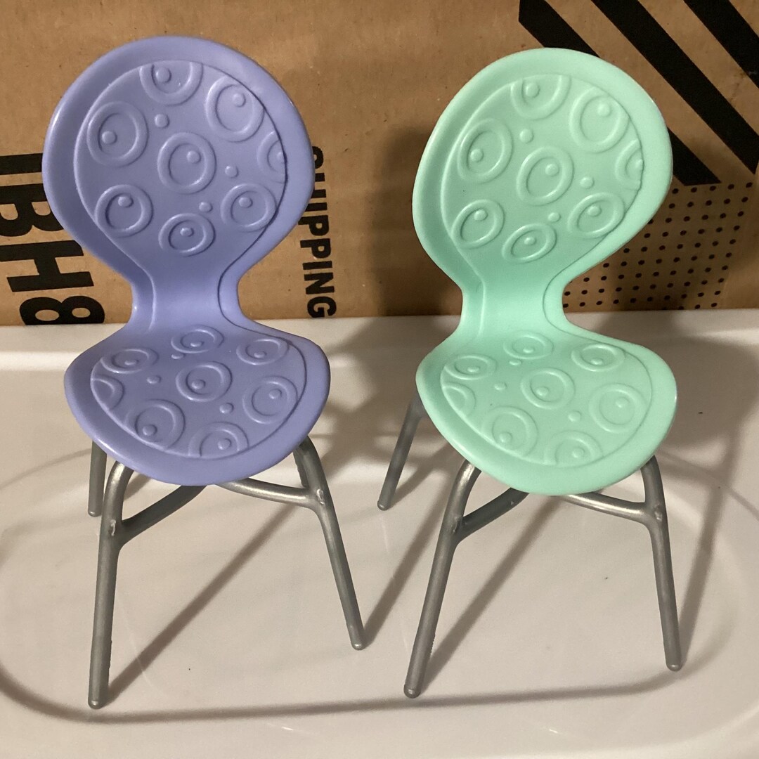 Barbie Vintage Mattel Barbie Labeled Modern Chairs Green and Lavender ...