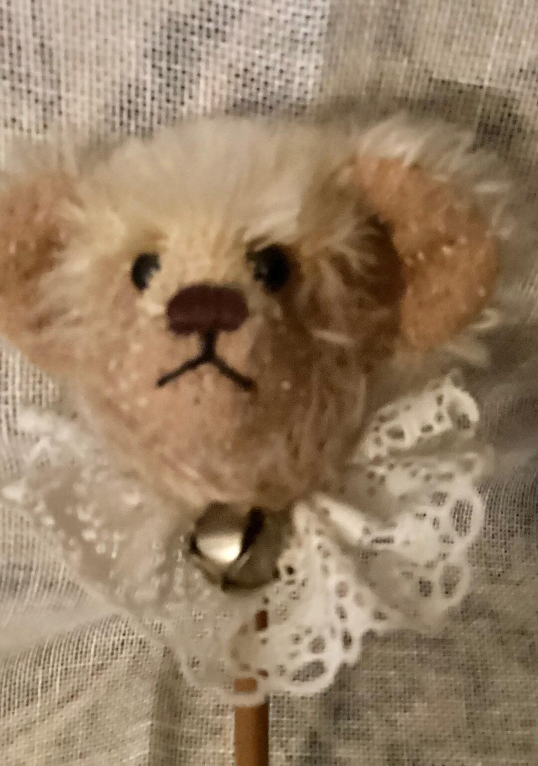 Miniature 7” Mohair Teddy Bear Marotte on a Stick - Etsy
