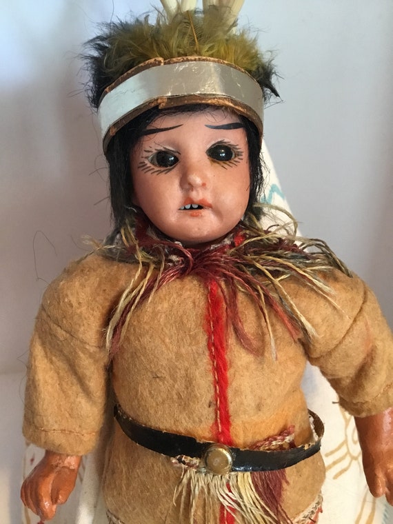 Dolls & Action Figures Vintage Germany Bisque Jointed Native American ...