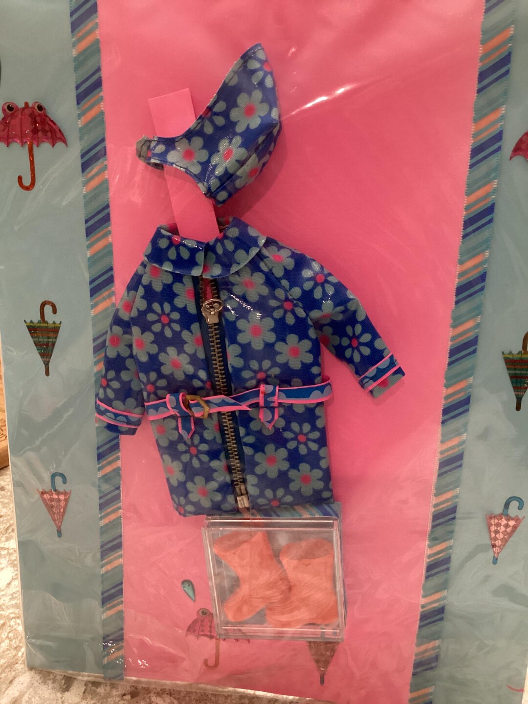Vintage 1965 Skipper Barbie Flower Shower Outfit, Raincoat, Hat & Boots ...
