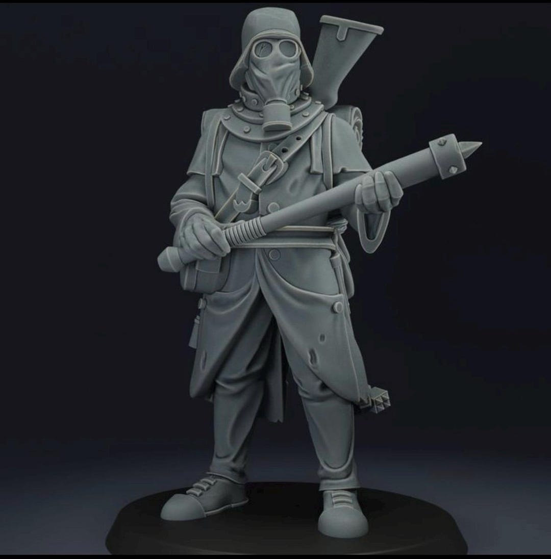 Trench Warrior With Mace 28mm Tabletop Miniature - Etsy