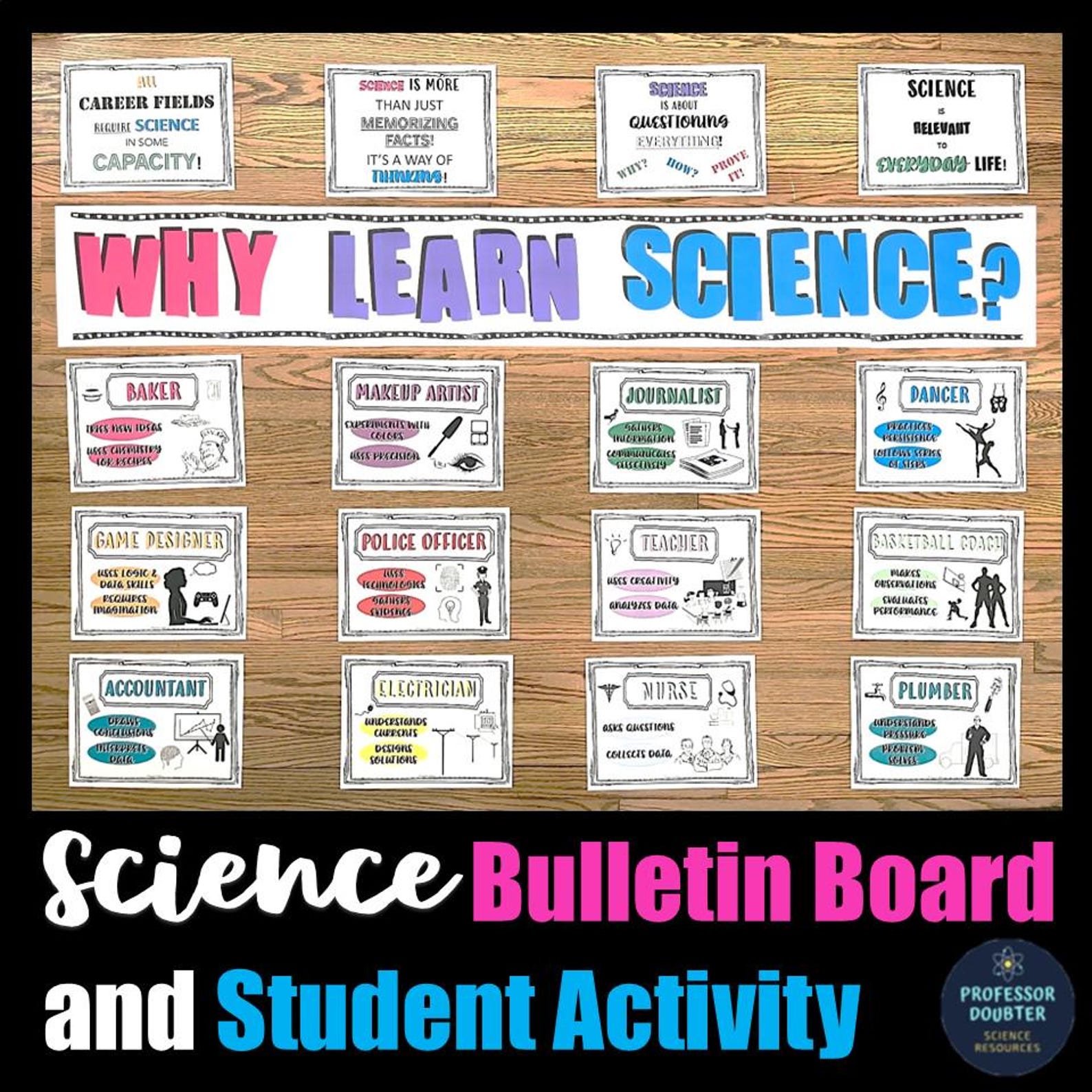 Science Bulletin Board and Back to School Why Learn Science Class Door ...