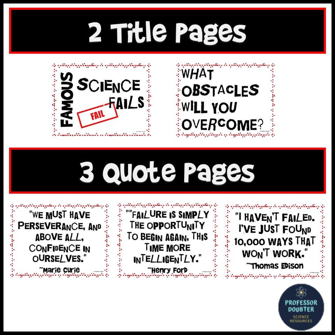 Science Bulletin Board Famous Scientist Fails for Growth Mindset and ...