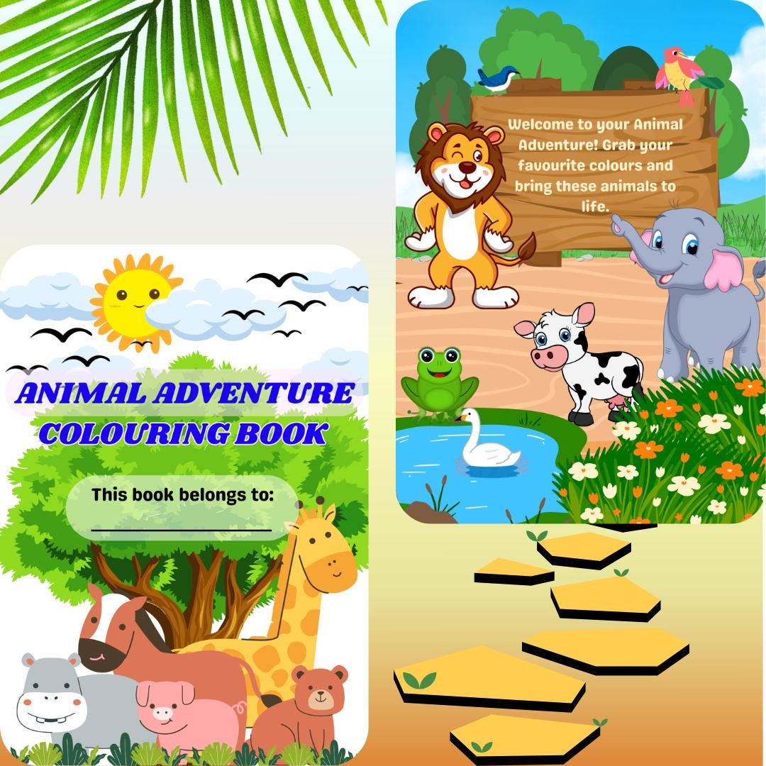 Printable Animal Coloring Book for Kids – Fun Activities & Mazes - Etsy