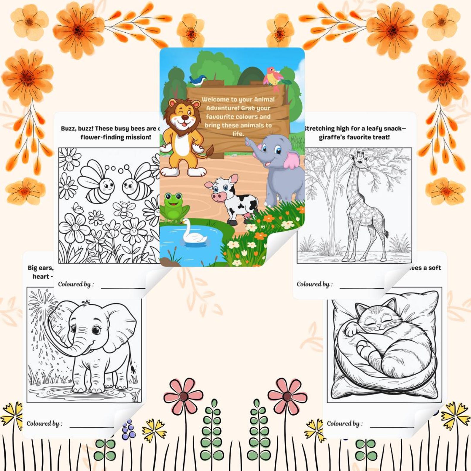 Printable Animal Coloring Book for Kids – Fun Activities & Mazes - Etsy