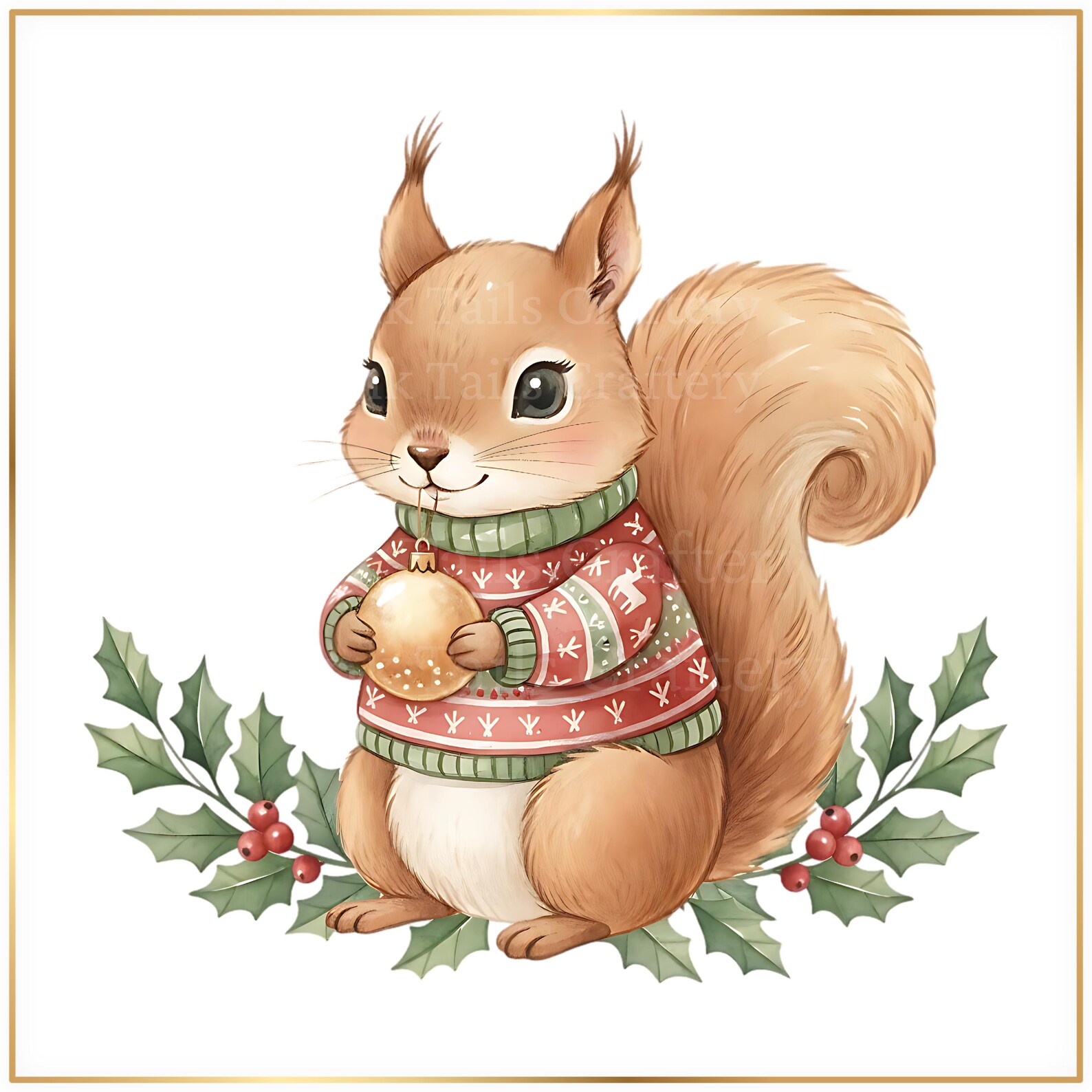 Winter Animals Clipart PNG Set, Watercolor Christmas Animals, Baby ...