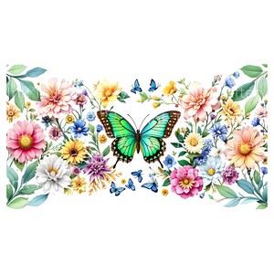 Watercolor Butterfly Floral Clipart Bundle, Flower Invitation ...