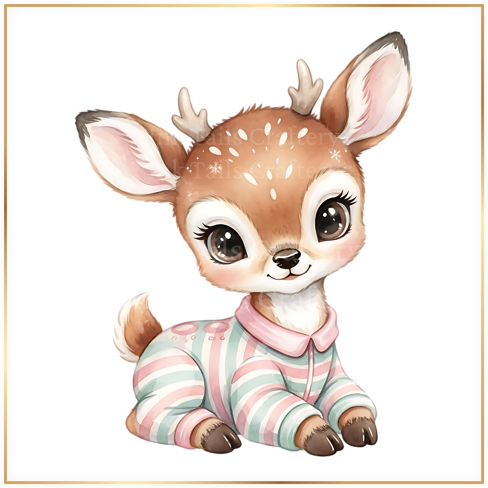 Winter Animals Clipart PNG Set, Watercolor Christmas Animals, Baby ...
