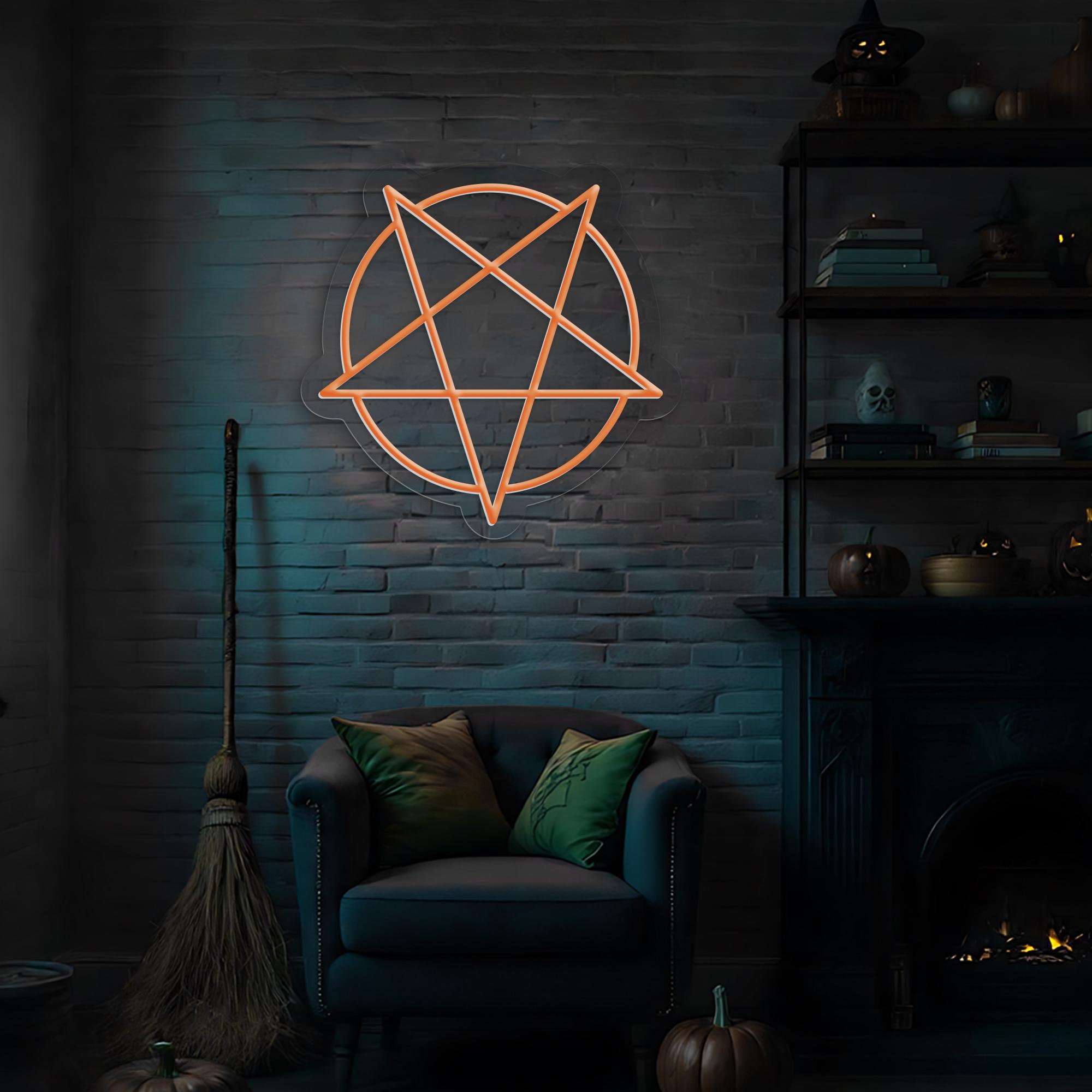 Pentagram Neon Sign, Spooky LED Light, Led Inverted Pentagram Sign ...
