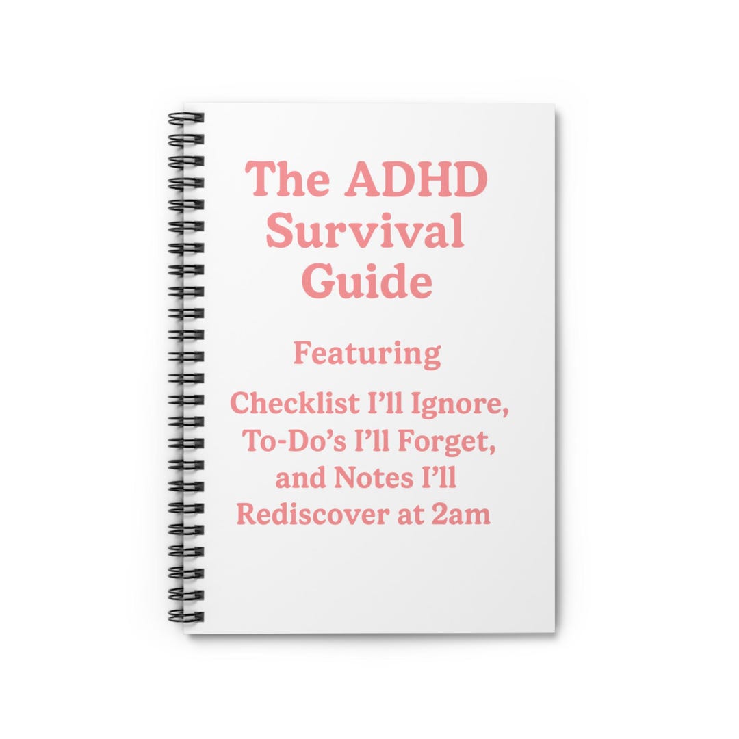 ADHD Survival Spiral Notebook Creative Note-taking, Gift for Students ...