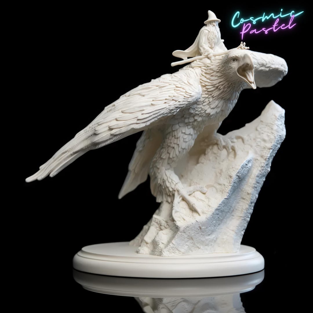 Gandalf on Gwaihir STL File | Epic Wizard Riding Giant Eagle Statue ...