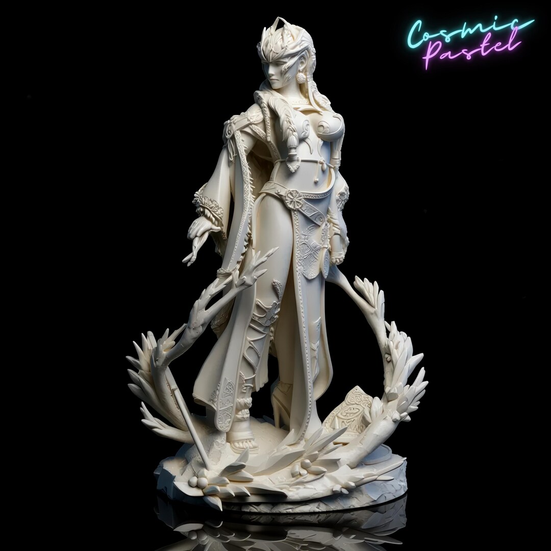 Female Cryomancer Statue STL File for 3D Printing | Fantasy Sorceress ...