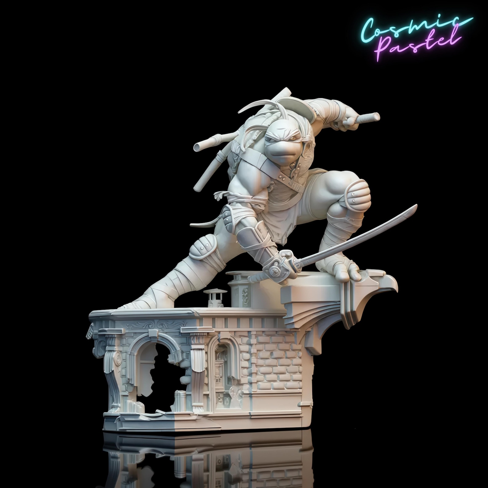 Leonardo TMNT Bust & Full Statue STL File | Ninja Turtle 3D Printing ...