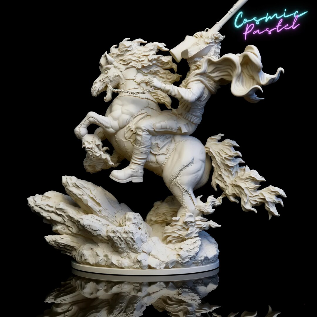Ghost Rider on Hellfire Steed STL | 3D Print Model | Epic Marvel ...