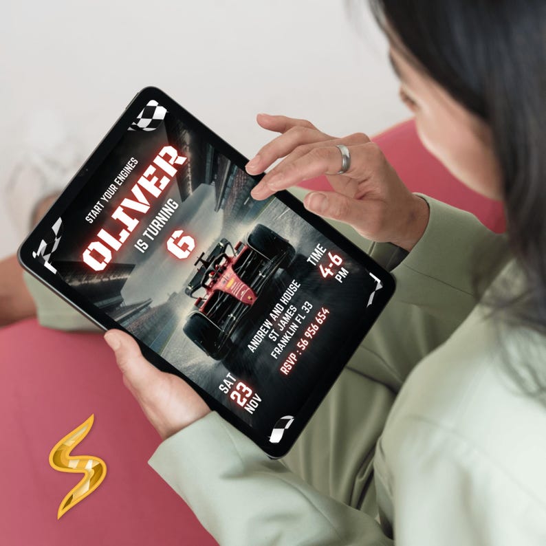 Formula One Birthday Invitation: Race Car Party, Canva Template ...